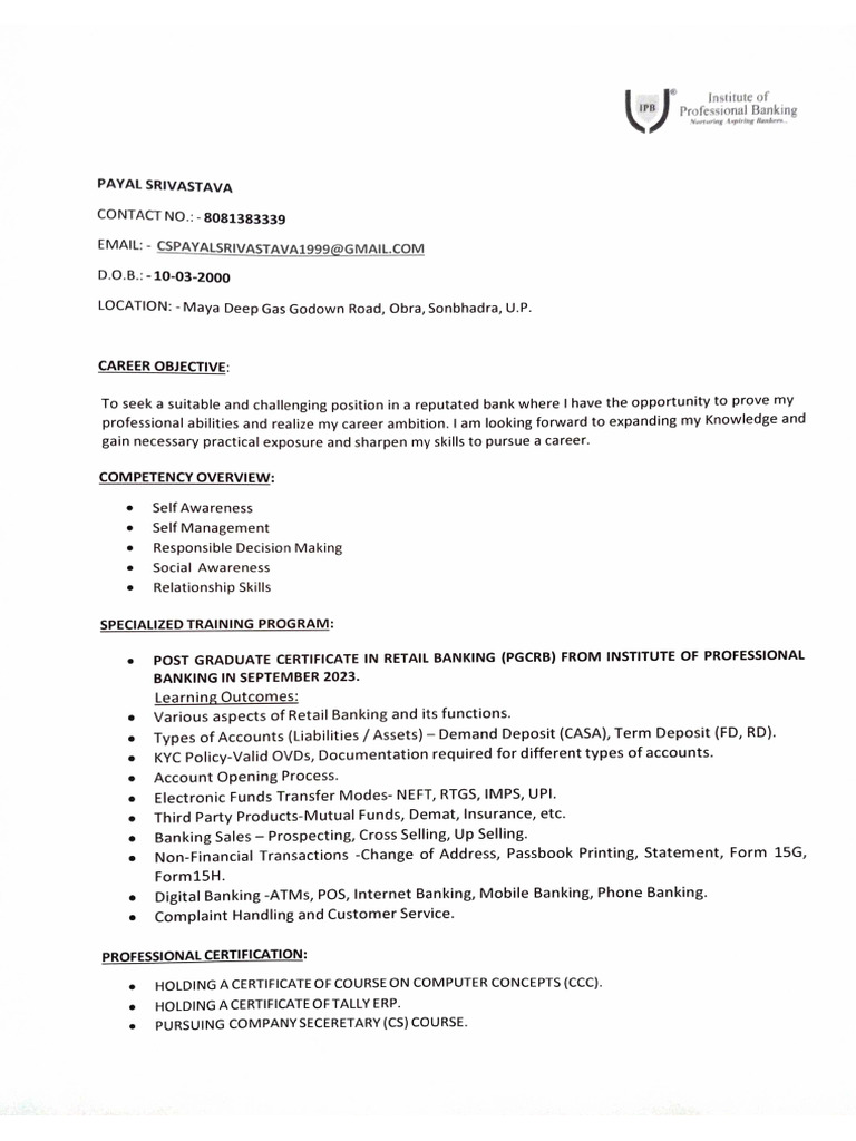 Payal Srivastava - Resume | PDF