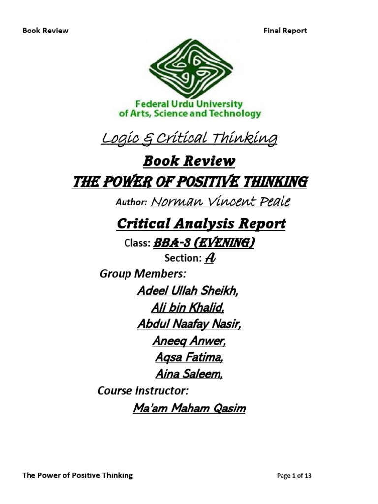 LaC T Final Report | PDF | Thought | Optimism