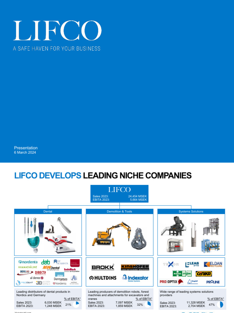 Lifco's 2023 Financial Performance Overview | PDF | Goodwill ...