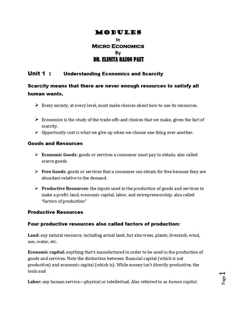 Modules in Micro Economic | PDF | Supply (Economics) | Economic Equilibrium