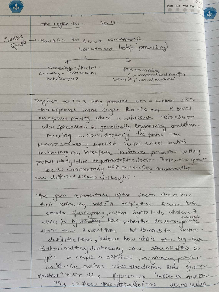 Social Commentary - Cagle Post Written Answer | PDF