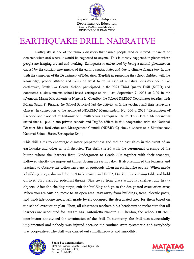 September Narrative Report 2023-2024 | PDF | Emergency Management ...