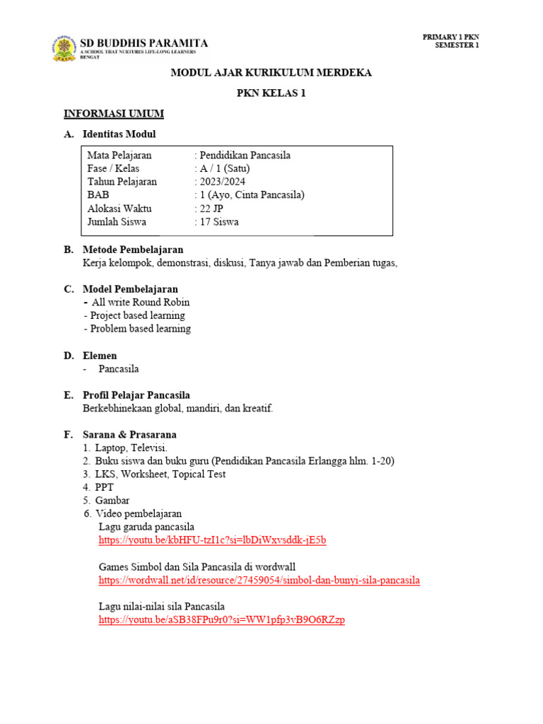 Modul Ajar PKN | PDF