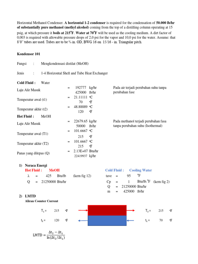 Example 1 | PDF | Heat Exchanger | Methanol