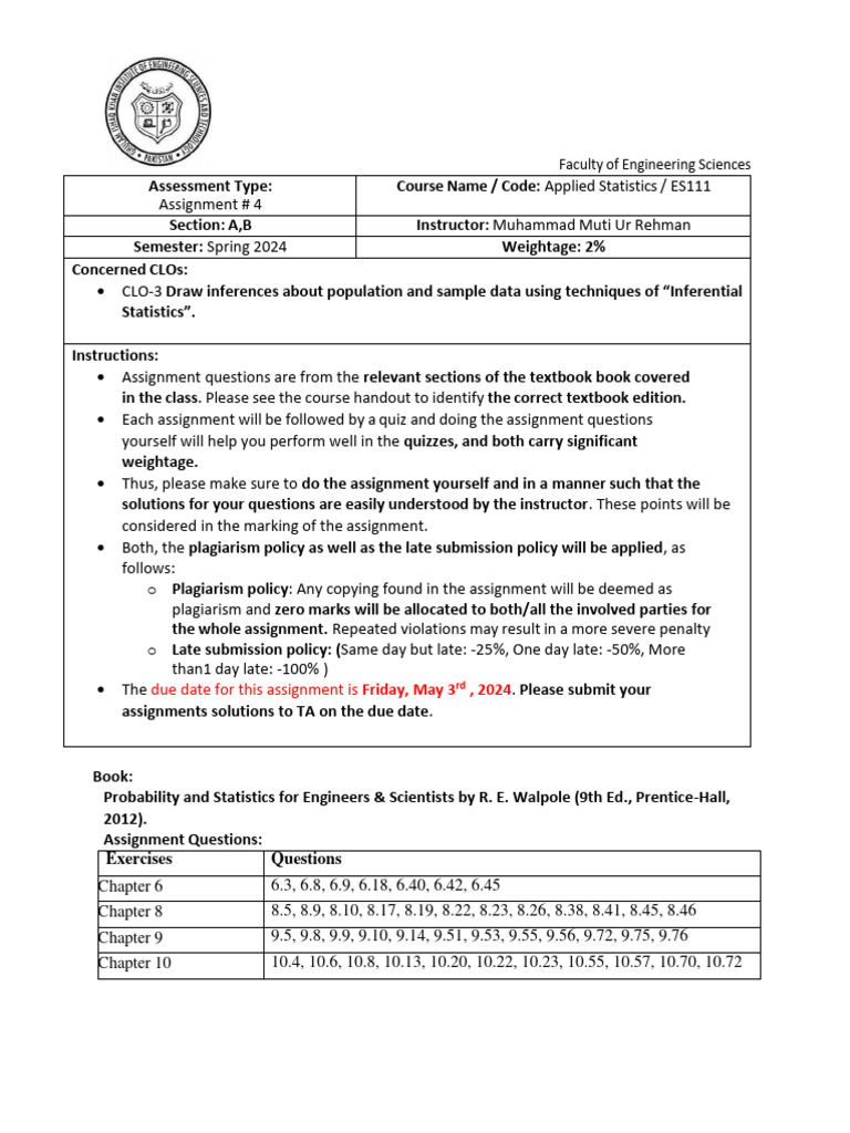 Assignment 4 ES-111 | PDF | Computers