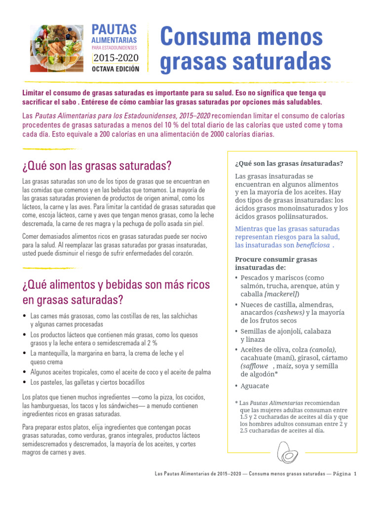 Grasas Saturadas | PDF | gordo | Grasa saturada