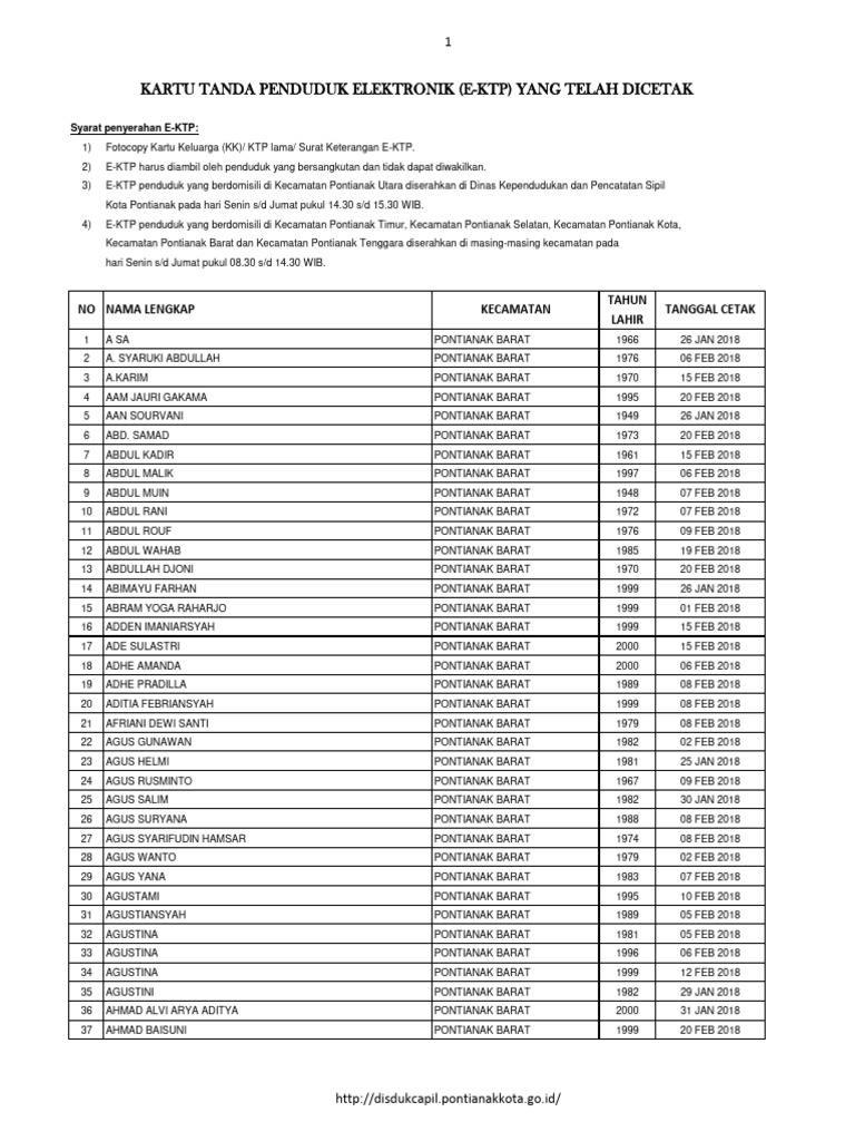Penyerahan E-KTP di Pontianak | PDF