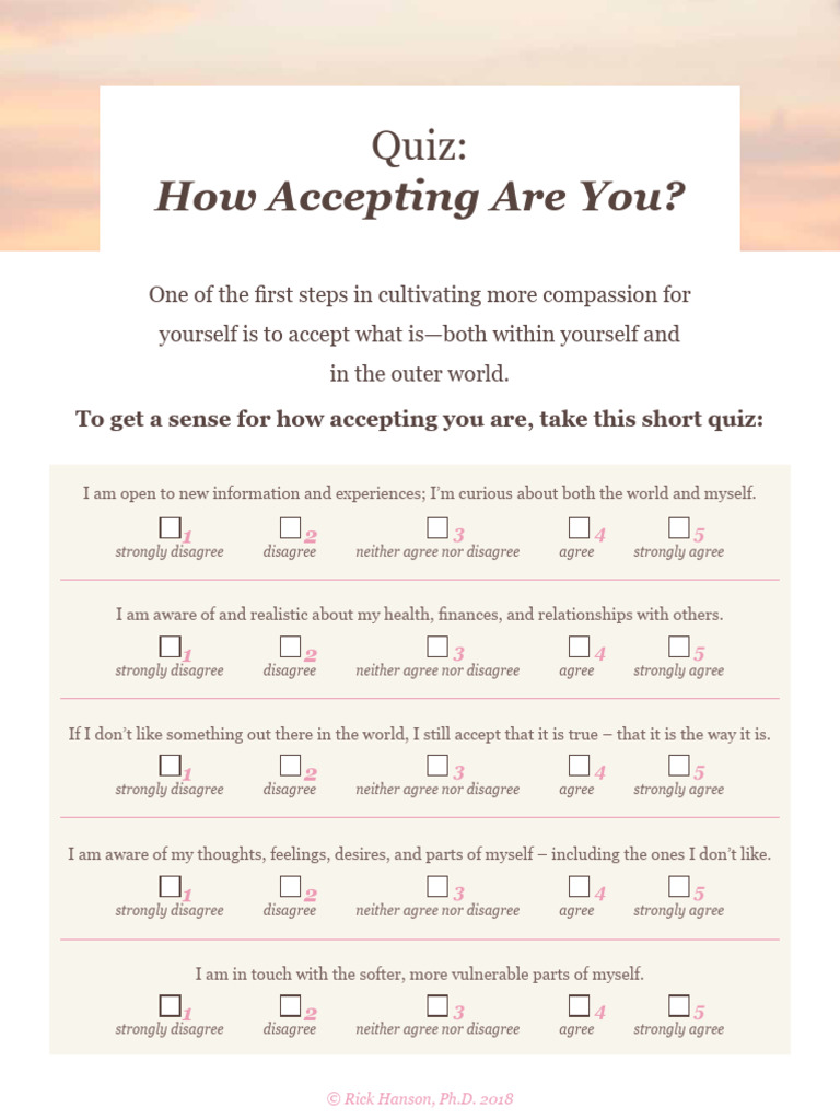 Self-Acceptance Quiz and Insights | PDF | Feeling | Social Psychology