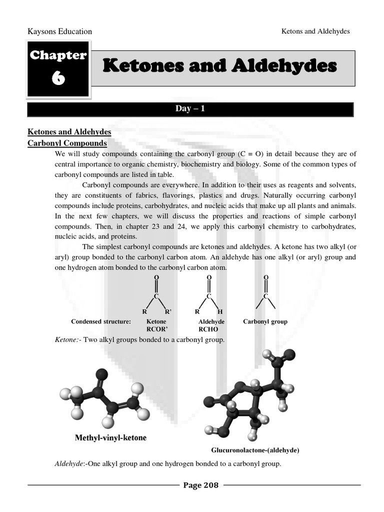 Aldehyde and Ketones CH-6 | Download Free PDF | Aldehyde | Ketone