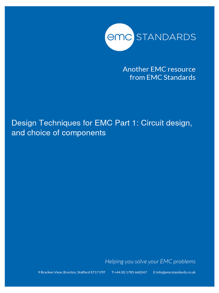 Design Techniques For Emc 1999 Part 1 Circuit Design | PDF | Electromagnetic Compatibility ...