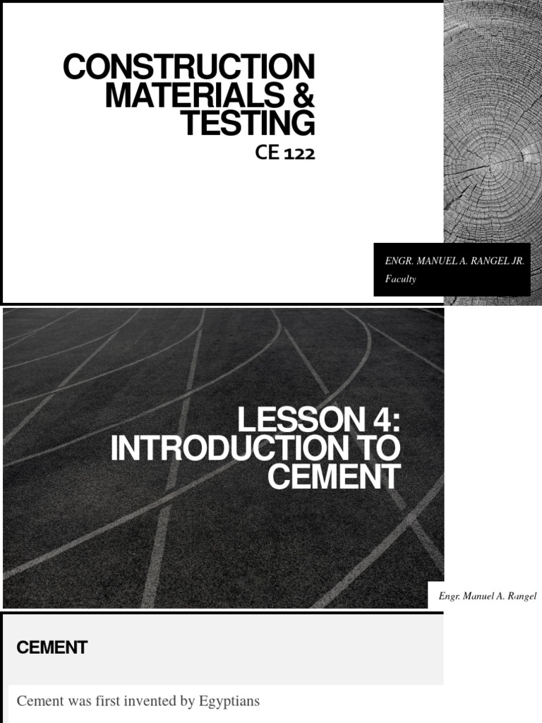 Lesson 4. Introduction To Cement | PDF | Cement | Concrete