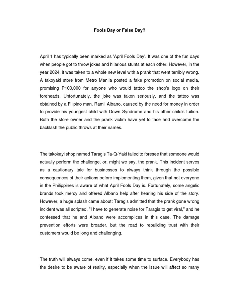 Prank Gone Wrong - Taragis Takoyaki | PDF | Social Science