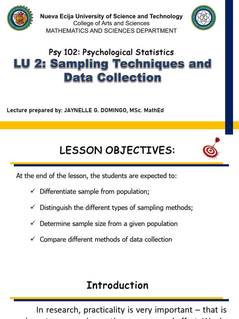 LU 2 Sampling Techniques and Data Collection | PDF | Sampling ... LU 2 Sampling Techniques and Data Collection | PDF | Sampling ...