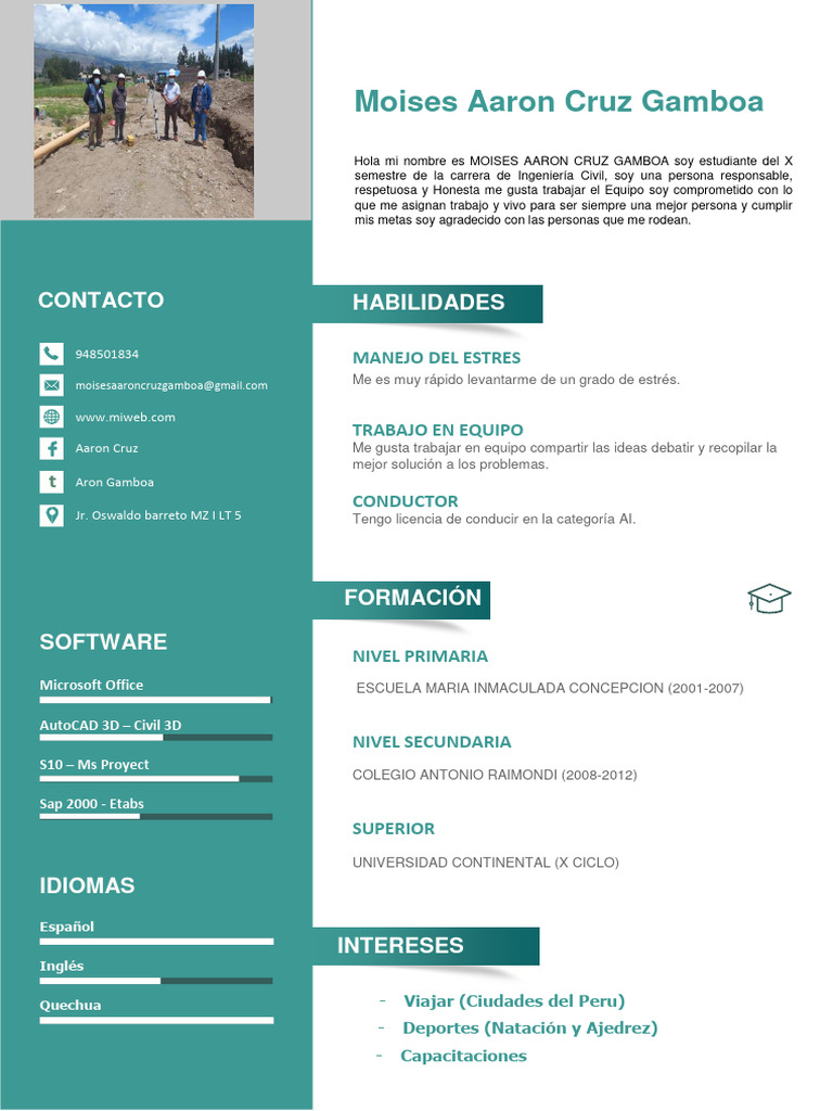 CV de Moisés Aaron Cruz Gamboa | PDF