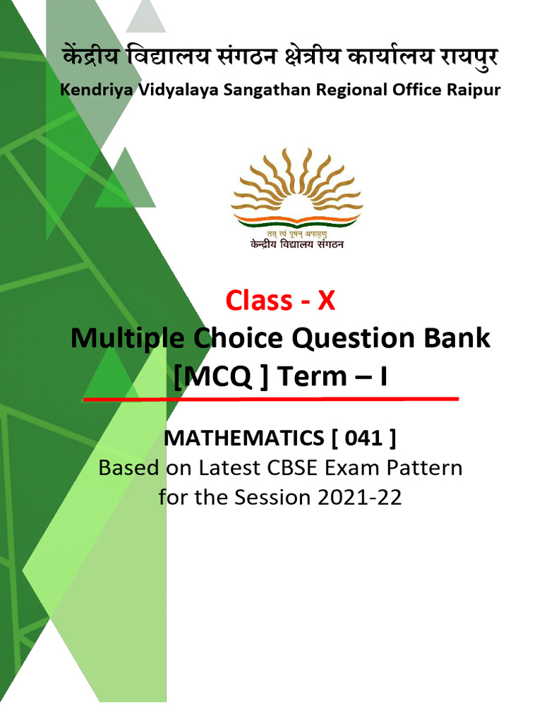 Class Xth Mathematics Question Bank | PDF | Factorization | Polynomial Class Xth Mathematics Question Bank | PDF | Factorization | Polynomial