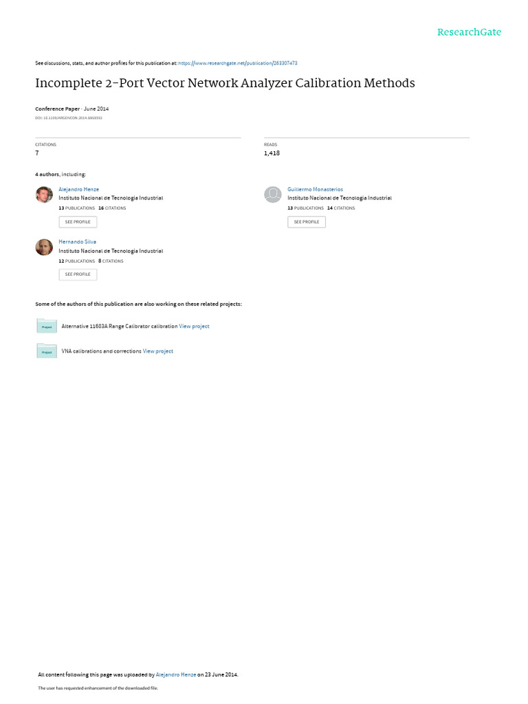 VNA Calibration Methods | PDF | Calibration | Electronics