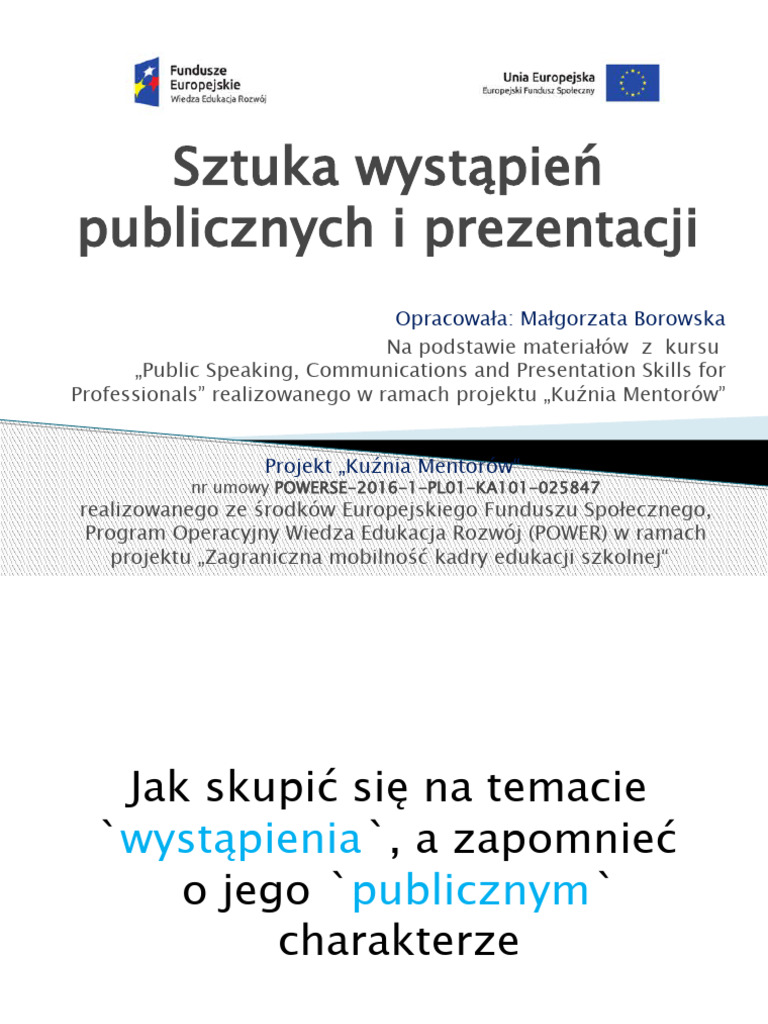 4 - 2 - Sztuka Wystapien Publicznych I Prezentacji - Prezentacja | PDF