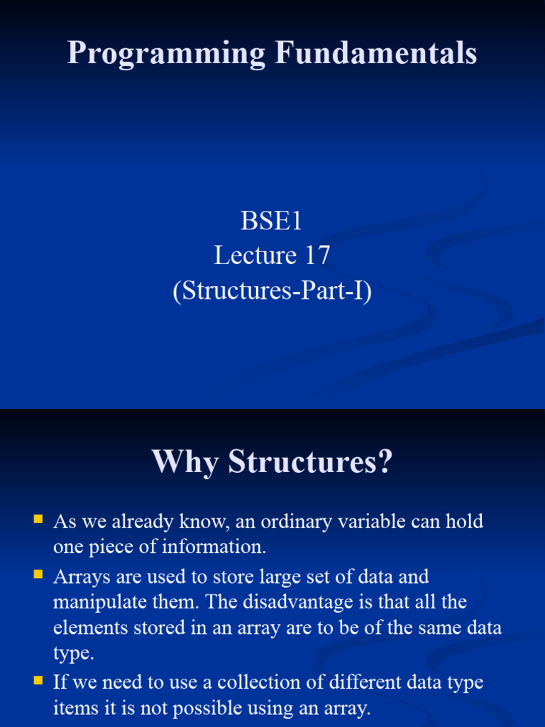 Lecture14 15structures EE | PDF | Pointer (Computer Programming) | Data Type