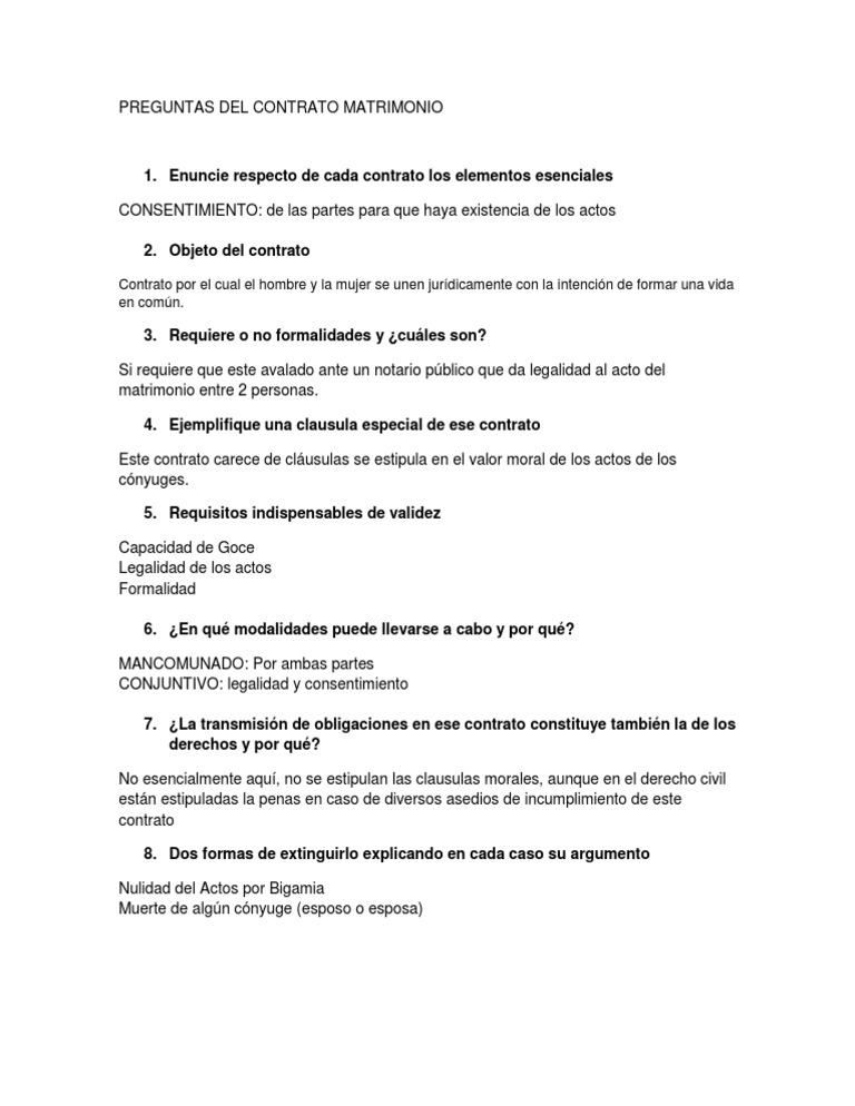 Contrato de Matrimonio | PDF