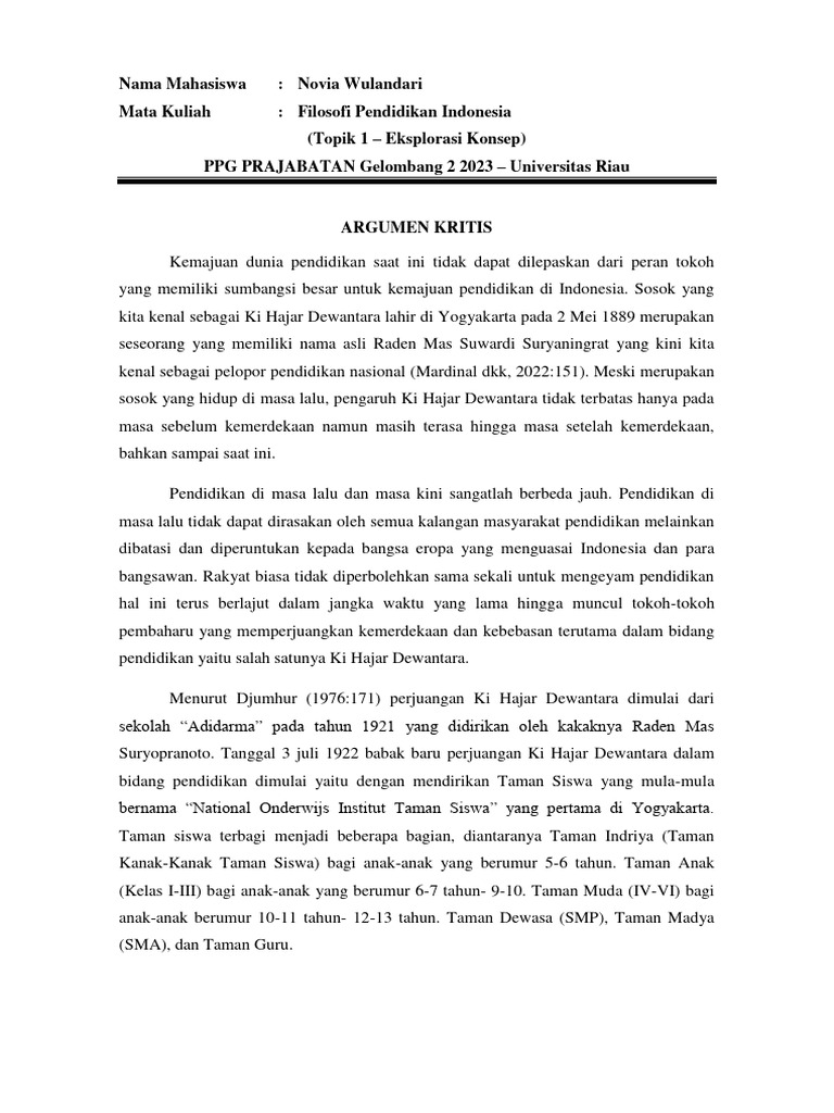 Topik 1 - 2 Eksplorasi Konsep Filosofi Pendidikan Indonesia) | PDF | Ilmu Sosial | Perjalanan