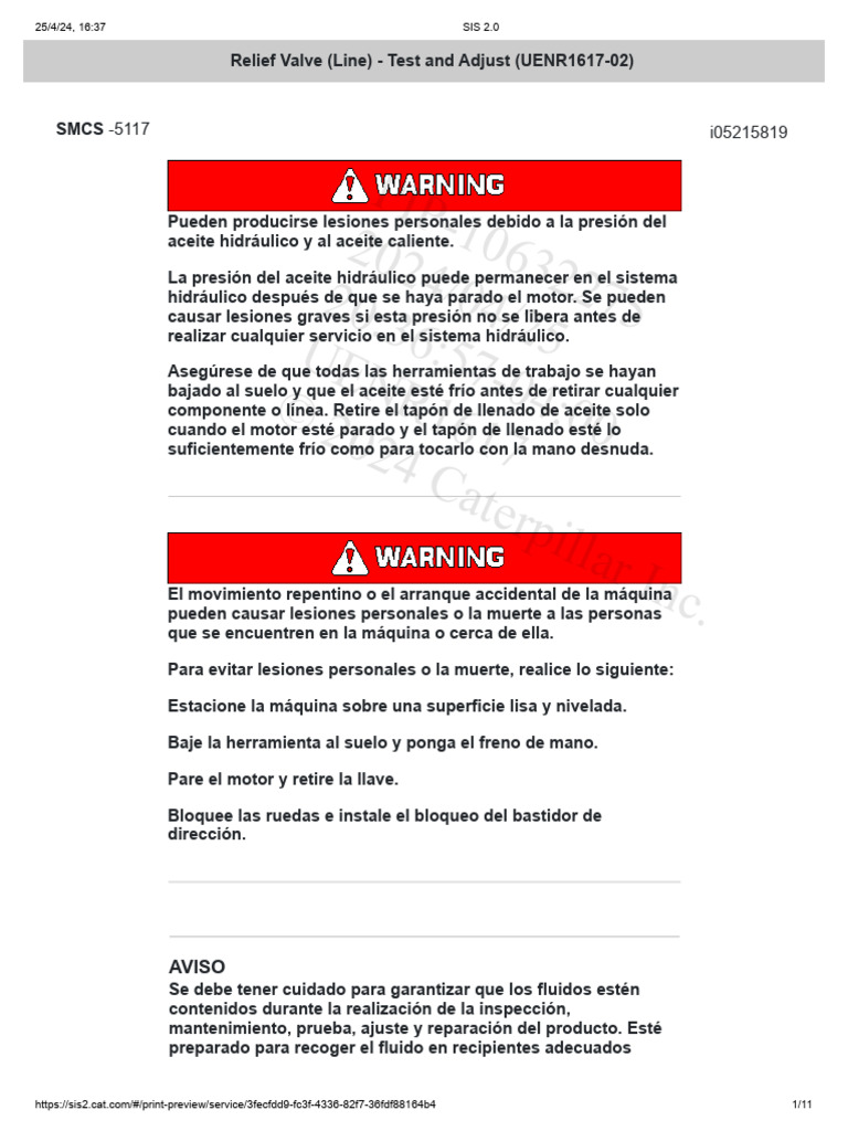 Seguridad en Servicio Hidráulico SIS2 | PDF | Tecnologías de gas ...