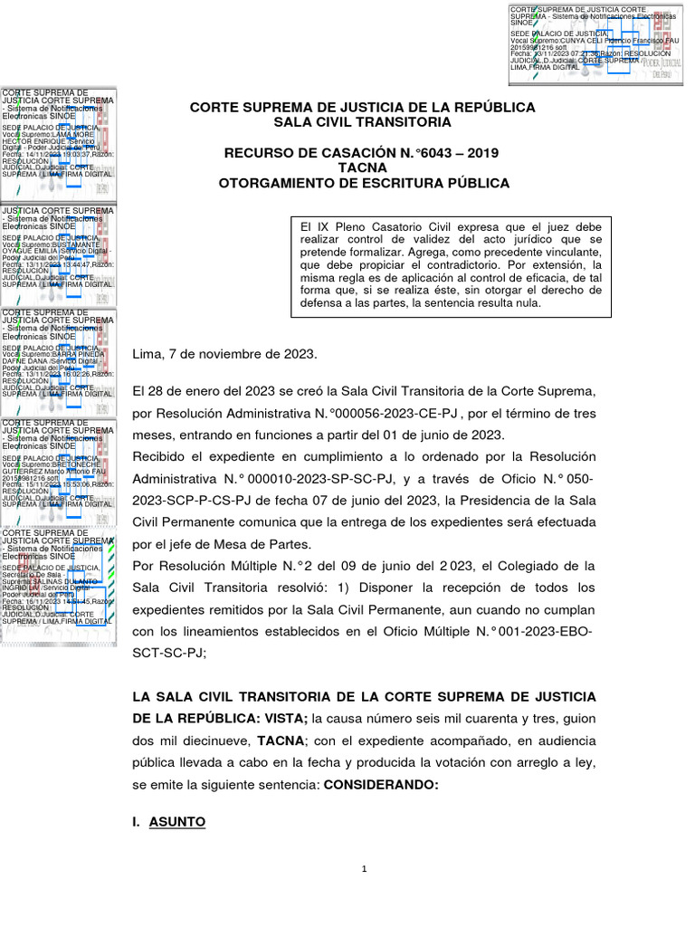 Casación 6043-2019: Escritura Pública Tacna | PDF | Debido al proceso ...