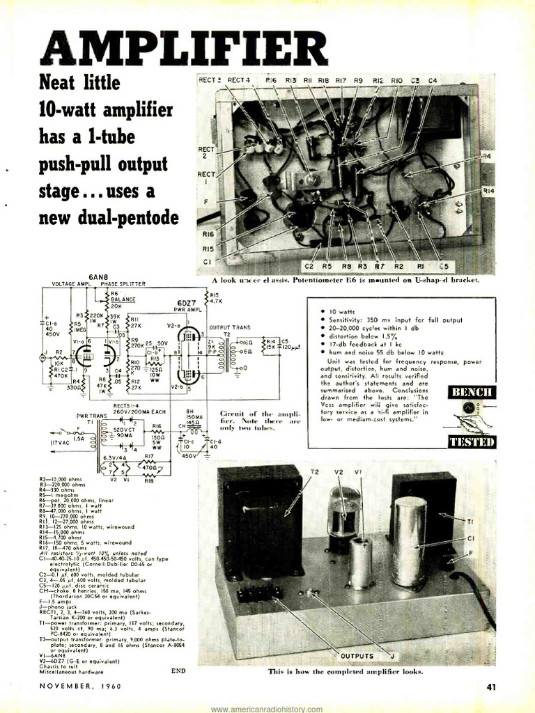 10W Amplifier - Double Pentode | PDF | Amplifier | Electricity