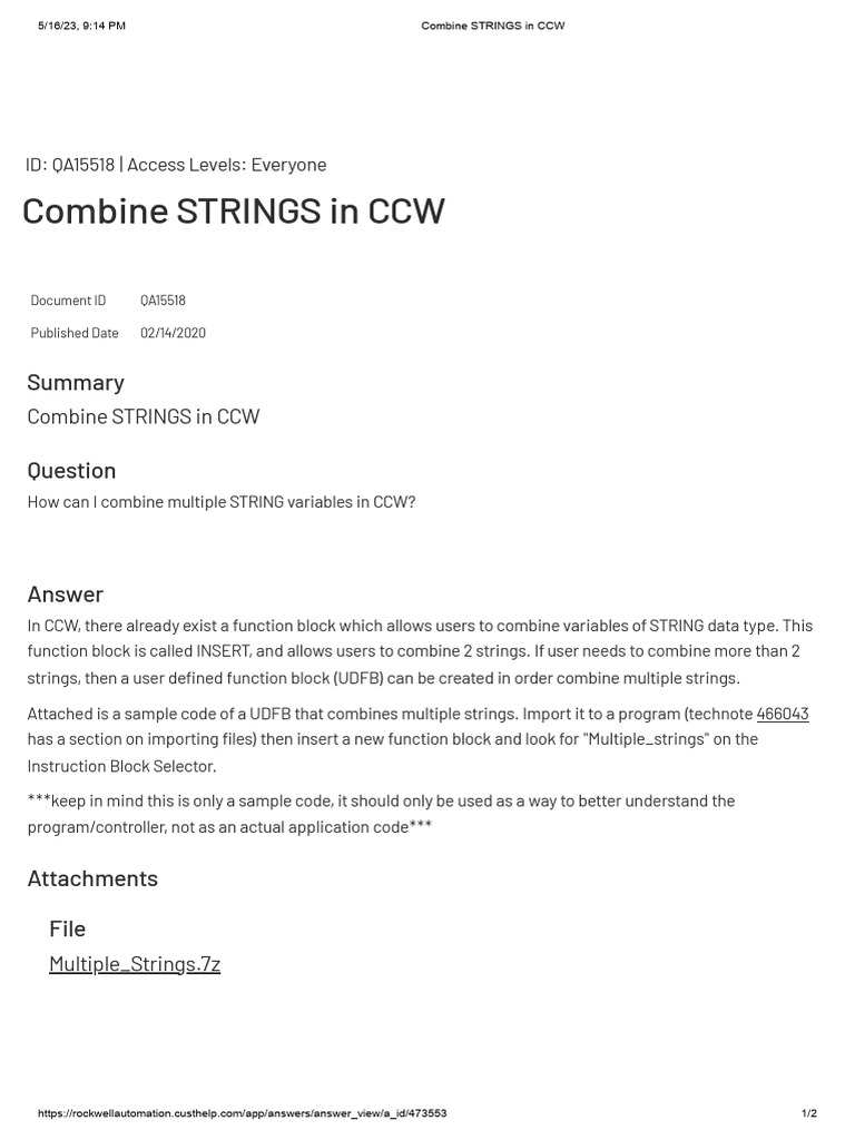 Combine STRINGS in CCW | PDF | Information | World Wide Web