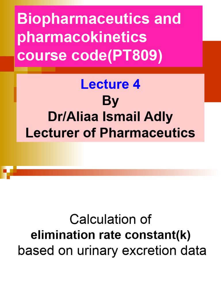 Lecture 4 Urinary Data For K Calculation | PDF