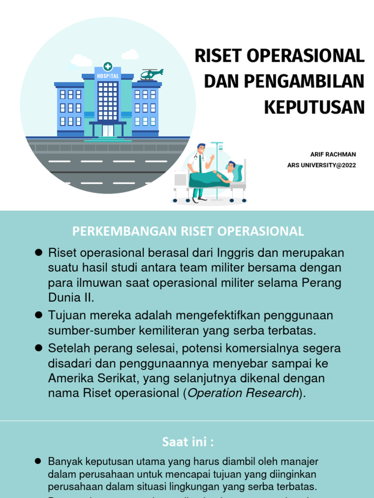 Materi 1. RISET OPERASIONAL DAN DATA MEMBUAT KEPUTUSAN | PDF | Bisnis