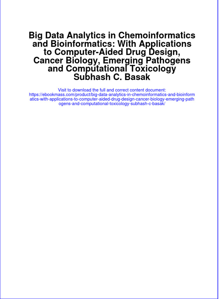 Free download Big Data Analytics In Chemoinformatics And Bioinformatics With Applications To ...