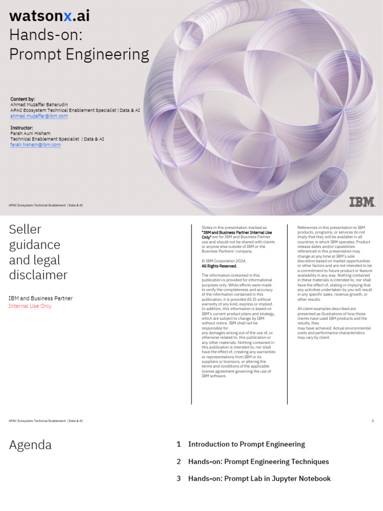 IBM Watsonx.ai Prompt Engineering Guide | PDF | Computing
