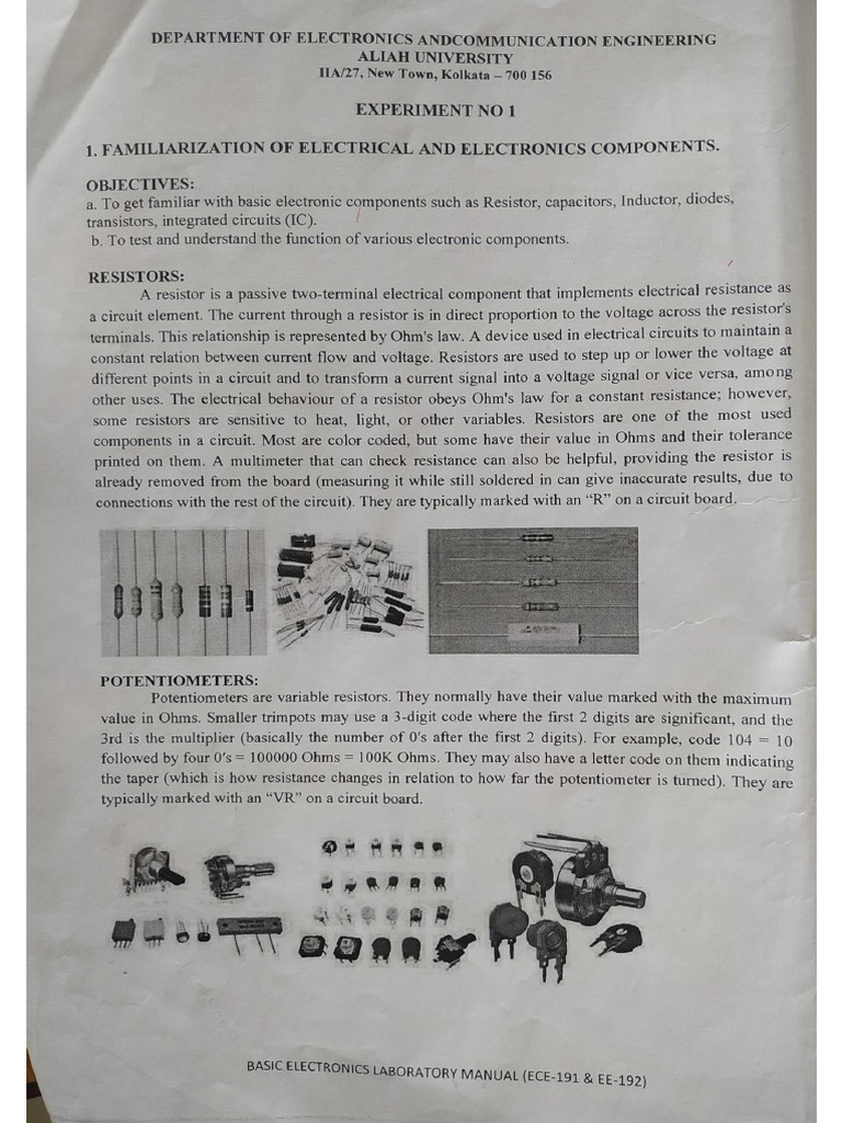 Basic Electronics Lab | PDF Basic Electronics Lab | PDF