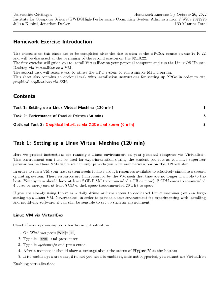 Hpcsa HW E1 | PDF | Virtual Machine | Virtualization