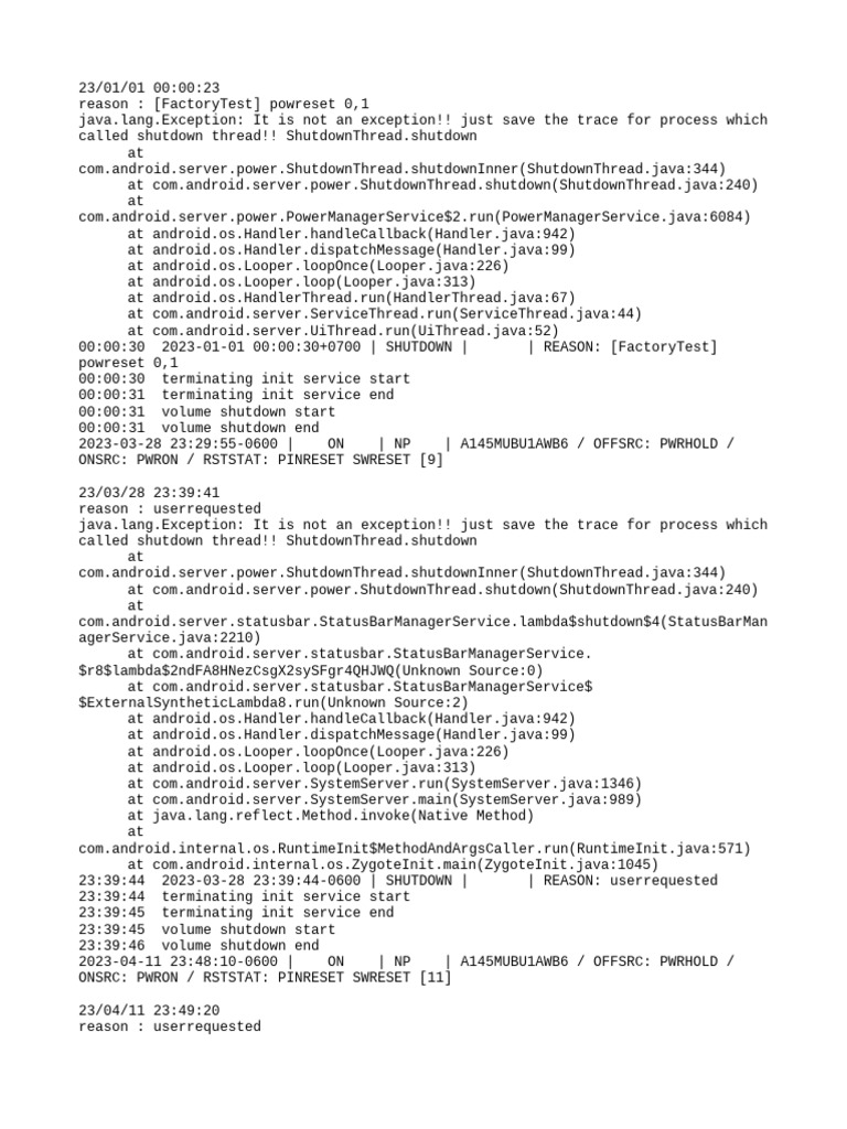 Power Off Reset Reason Backup Pdf Java Programming Language Software Engineering