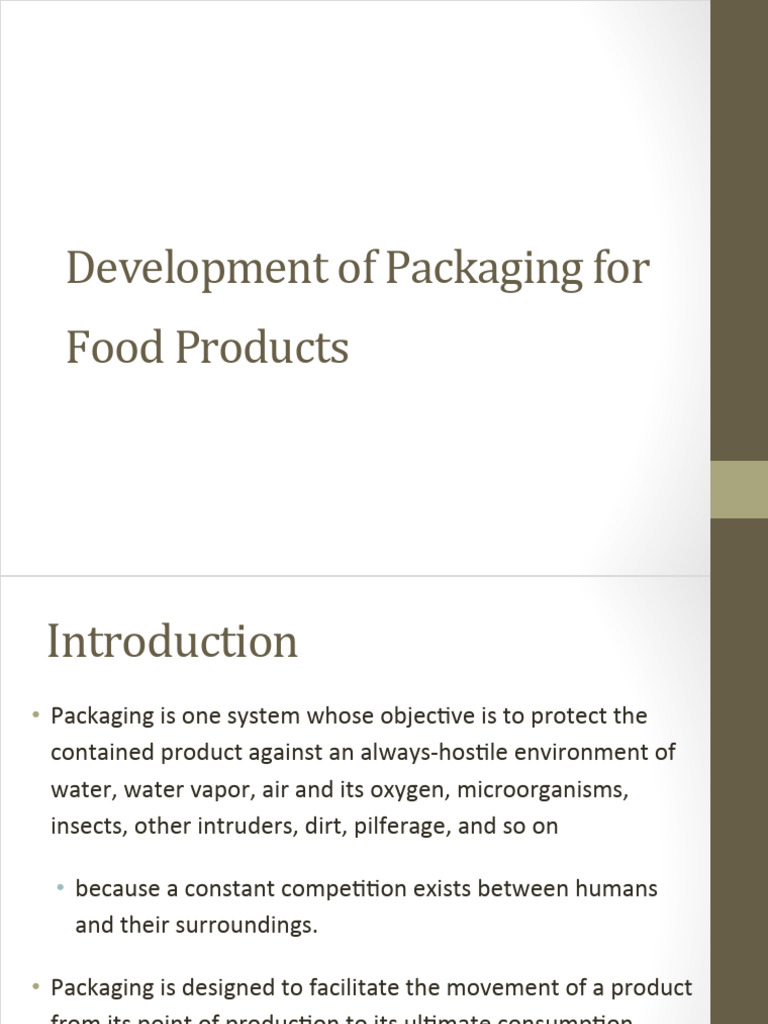 Development of Packaging For Food Products | Download Free PDF ...
