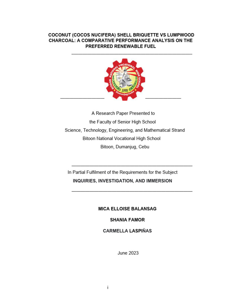 Balansag - Famor.laspinas Research1 1 | PDF | Charcoal | Fuels