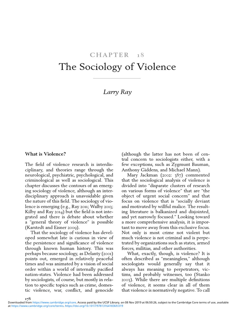The Sociology of Violence Explained | PDF | Violence | Sociology