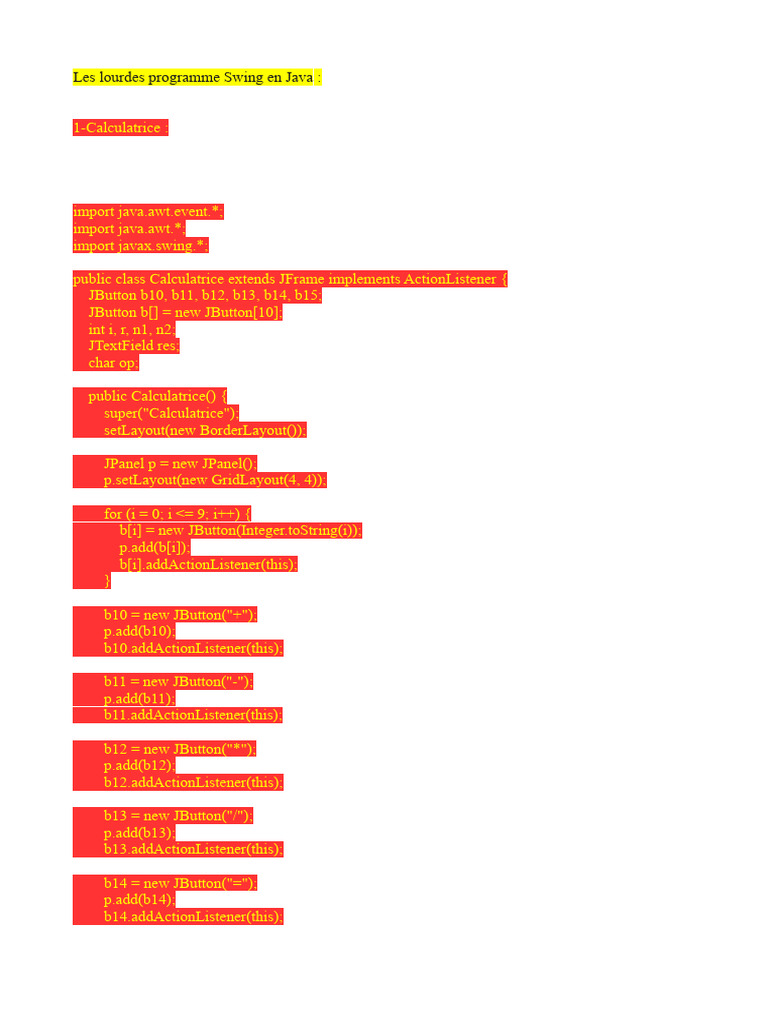 Swing Calculatrice Java | PDF | Java Platform | Software