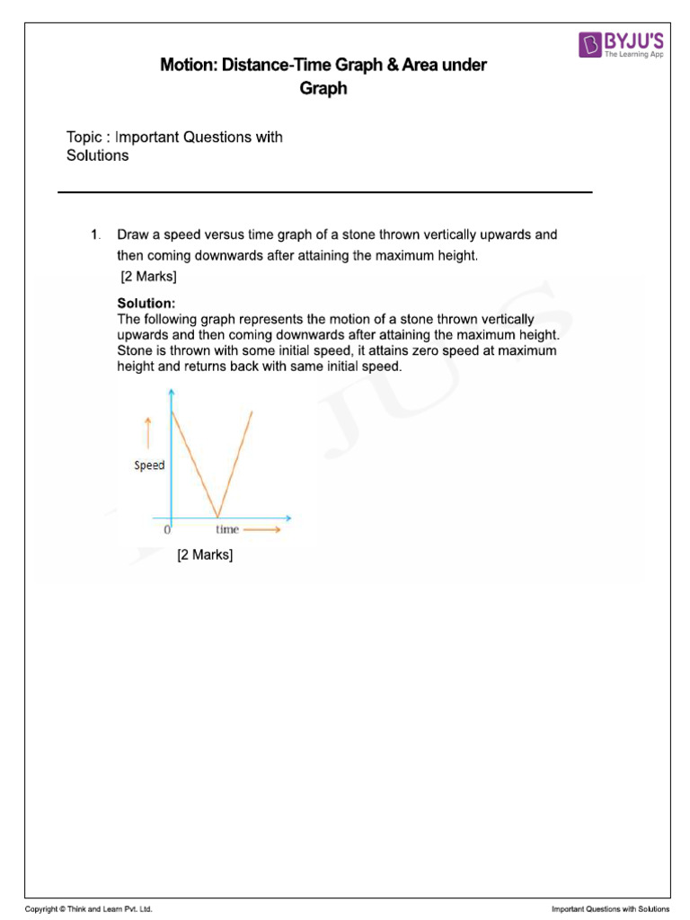 Motion - Distance - Time Graph - SUB | PDF