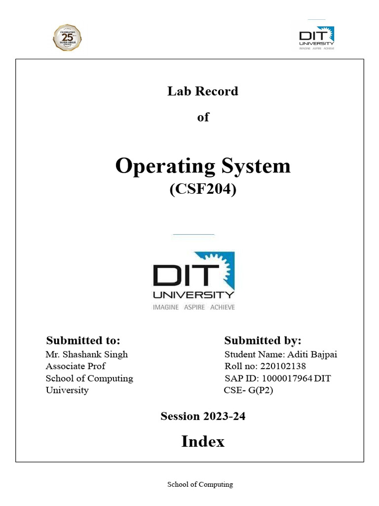 Lab Record for OS Practical Experiments | PDF | Scheduling (Computing) | Operating System