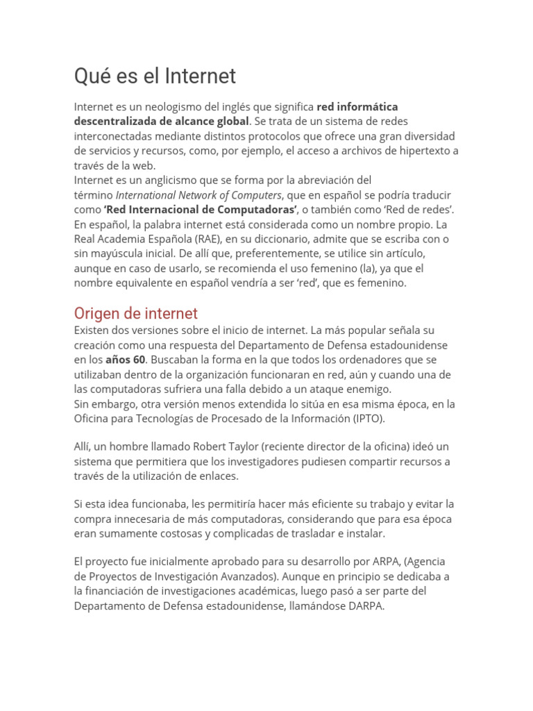 Internet | PDF | Red mundial | Internet y web