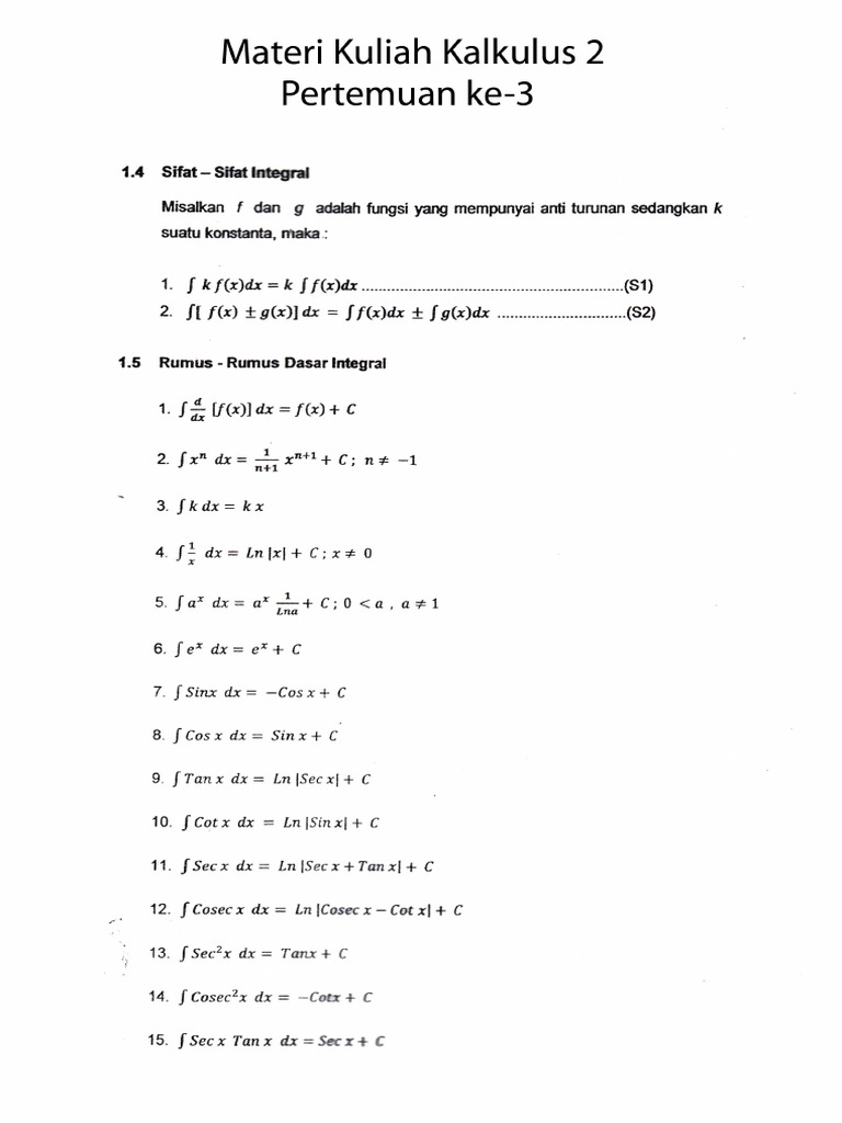 Kalkulus II Pertemuan Ke-III | PDF