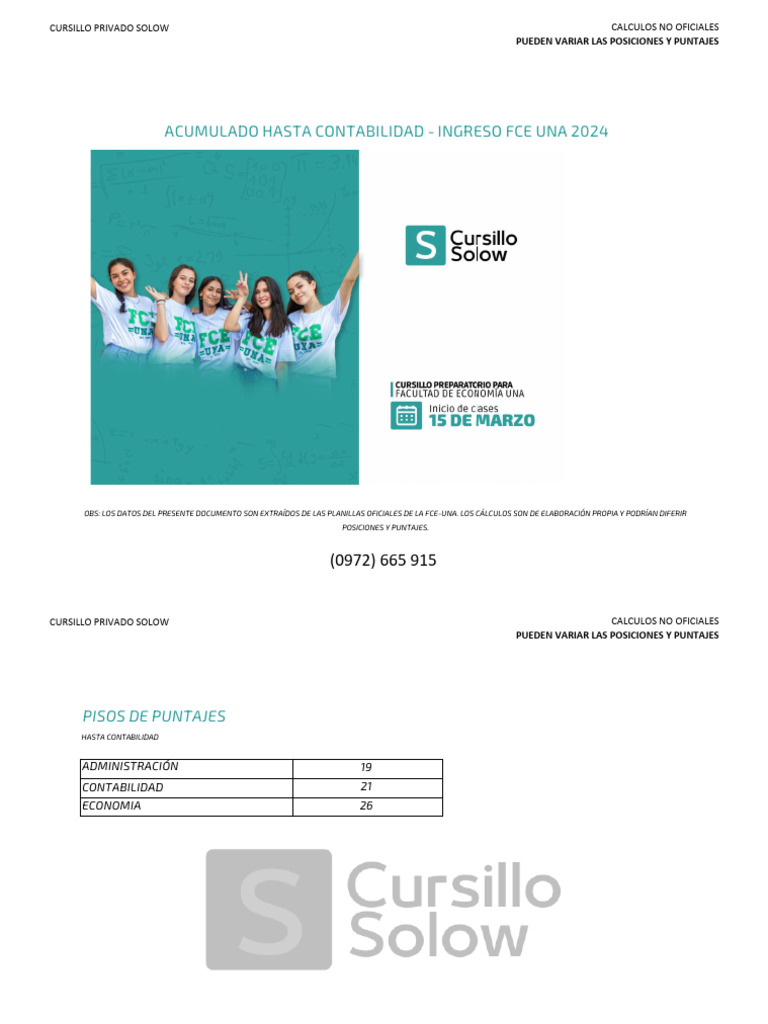 Cursillo Solow: Ingreso FCE UNA 2024 | PDF