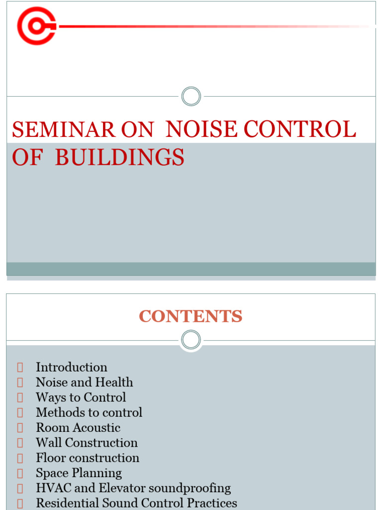 Noise Control of Buildings Seminar | PDF | Duct (Flow) | Noise