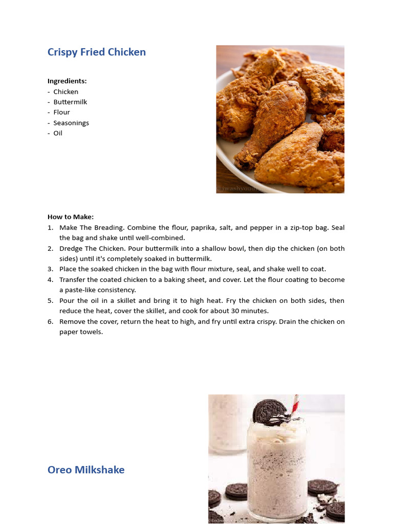 Crispy Fried Chicken Recipe | PDF | Wellness