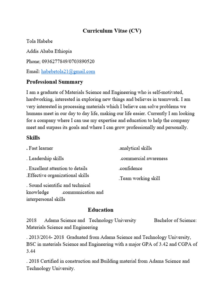 tola cv (1) | PDF | Science | Cognitive Science