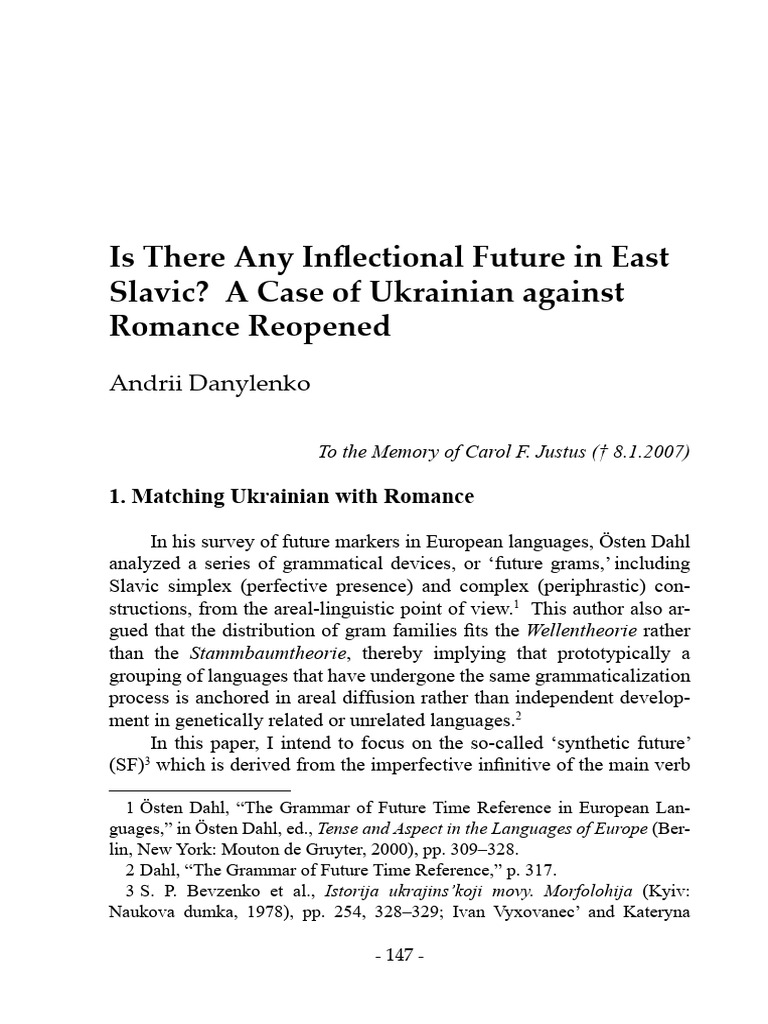 Is There Synthetic Future in Ukrainian | PDF | Grammatical Tense | Latin