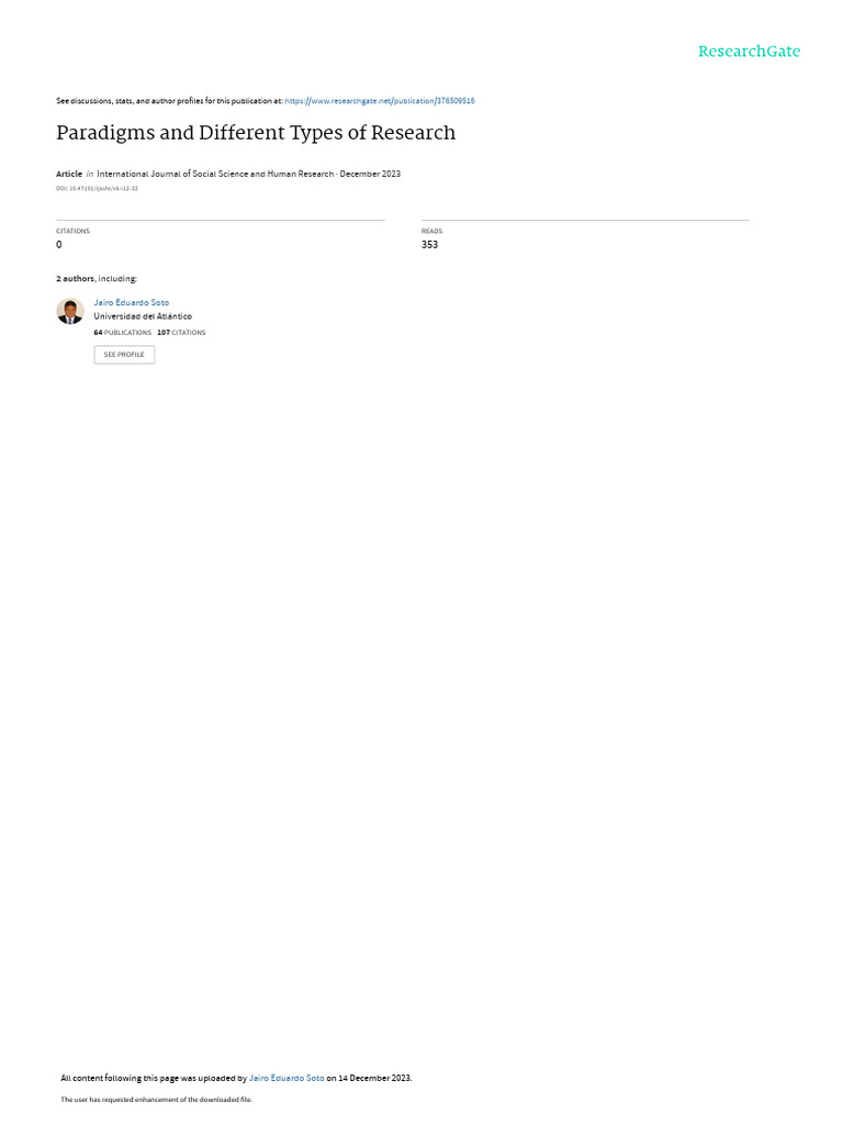 Paradigms and Different Types of Research | PDF | Qualitative Research ...