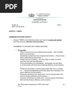 Grade 12 Life Orientation Term 1 Assignment | PDF | Learning | Unemployment